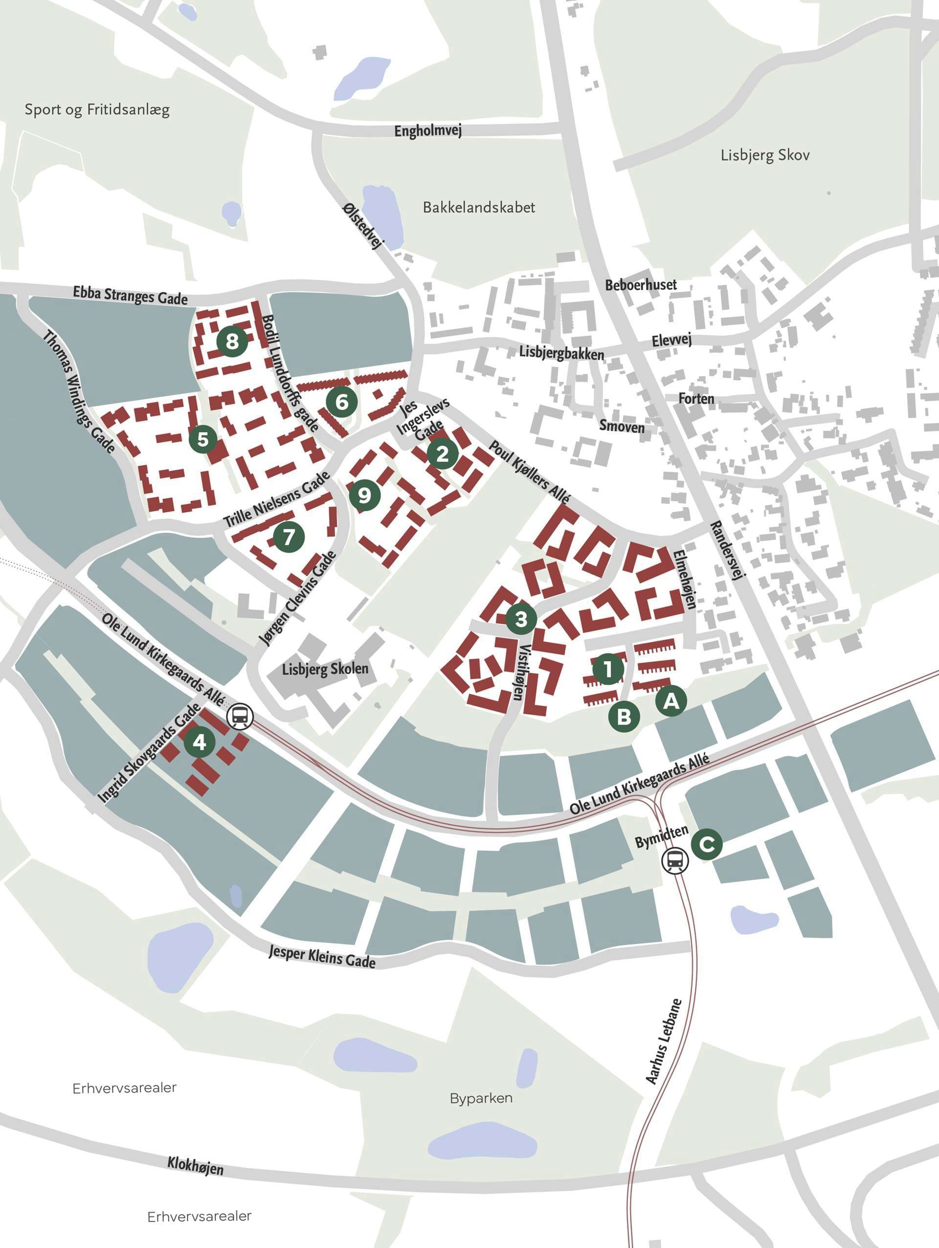 Overblikskort over Lisbjerg
